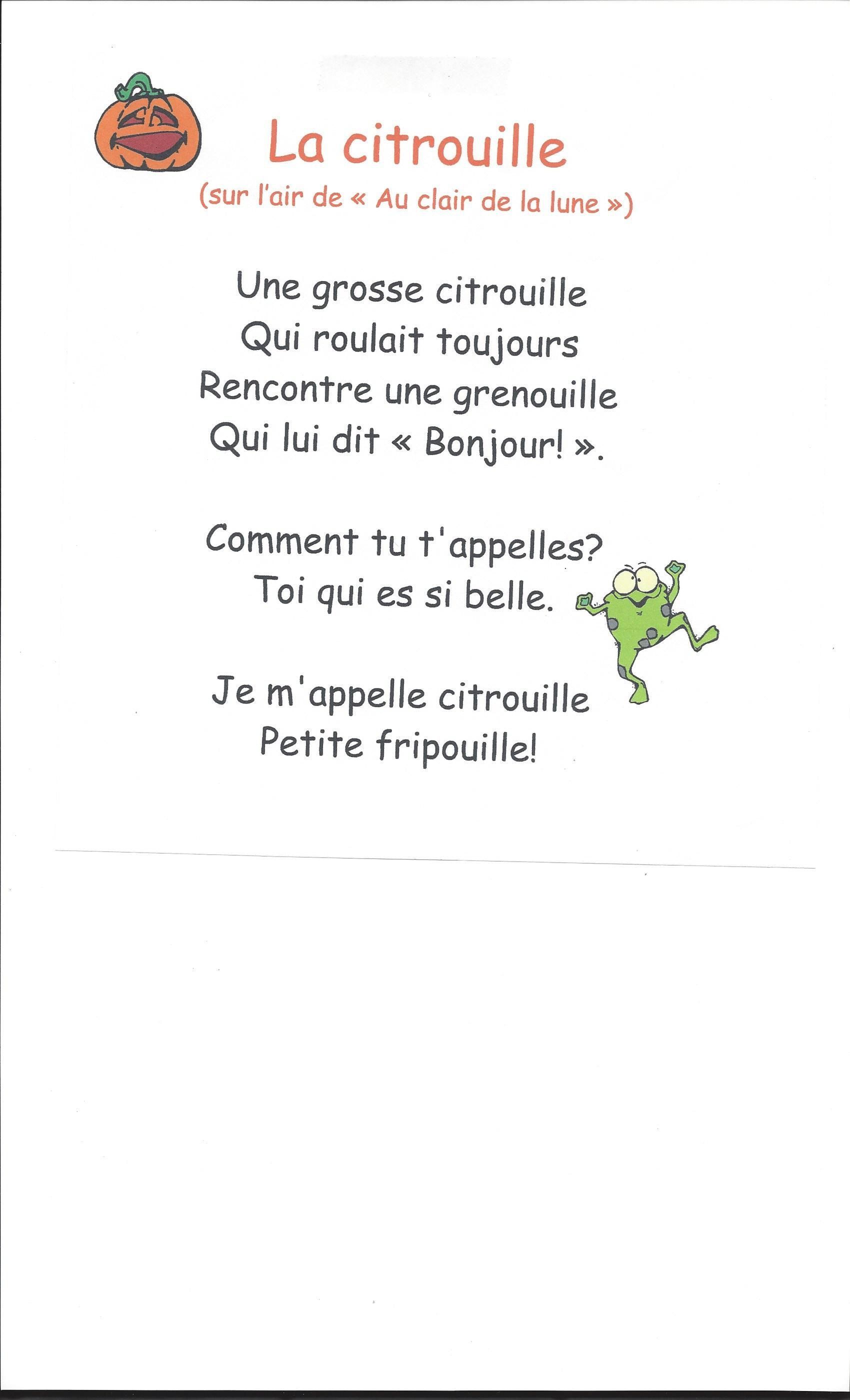 chanson"la citrouille"